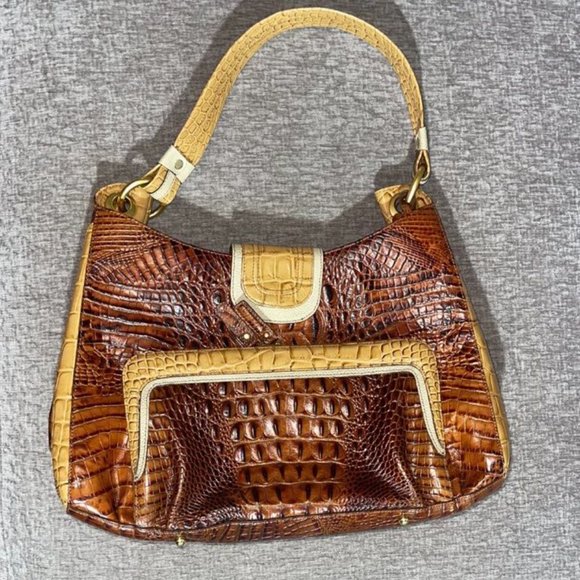 Brahmin | Bags | Vintage Y2k Brahmin Handbag Shoulderbag Brown Tan ...